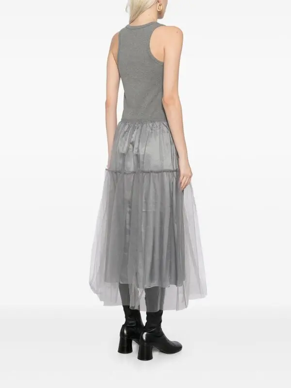 JNBY Tulle-inserts Midi Dress - Grey