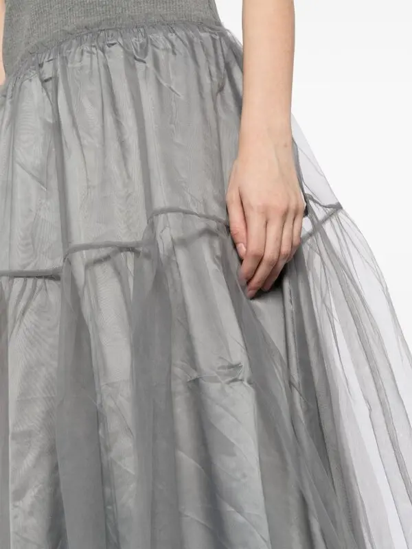 JNBY Tulle-inserts Midi Dress - Grey