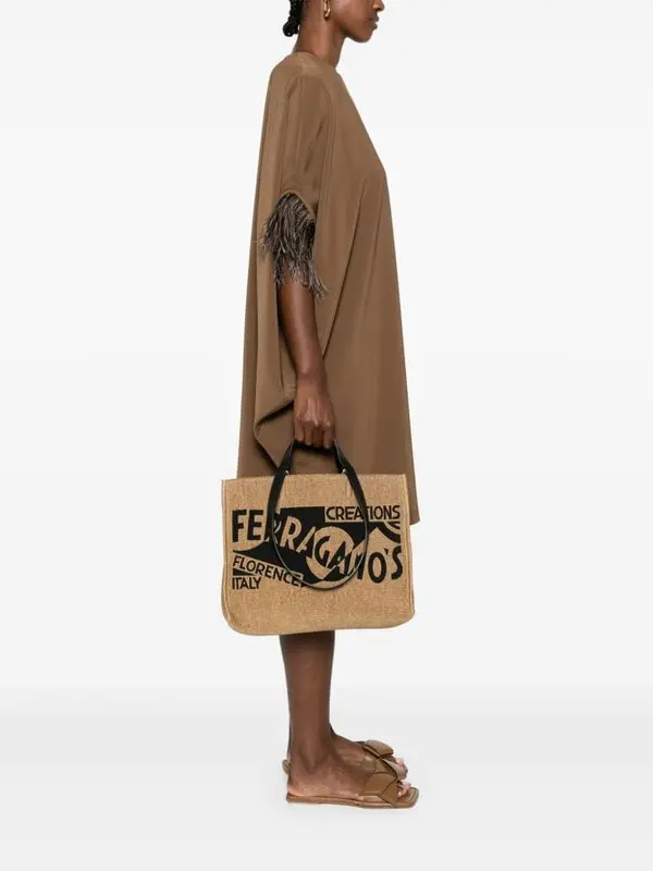 FERRAGAMO Medium Logo Tote Bag - Neutrals