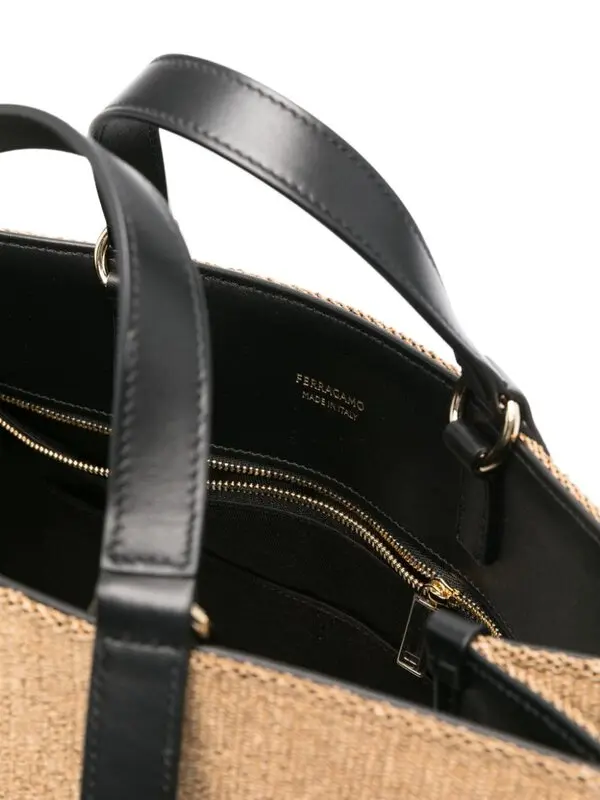 FERRAGAMO Medium Logo Tote Bag - Neutrals