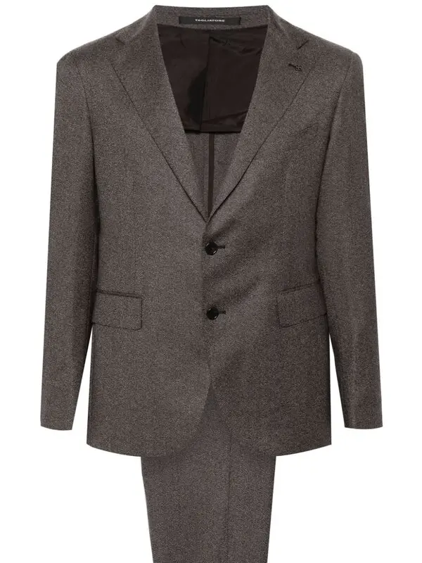 Tagliatore Single-breasted Virgin Wool Suit - Brown