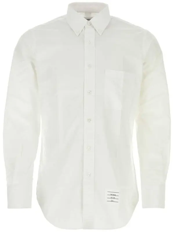 Thom Browne Logo-appliqué Shirt - White