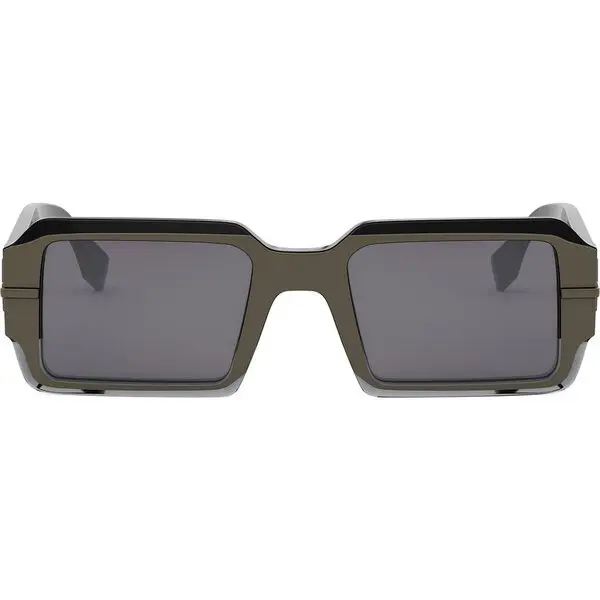Fendi Graphy 52mm Geometric Sunglasses - Black/ Other / Smoke