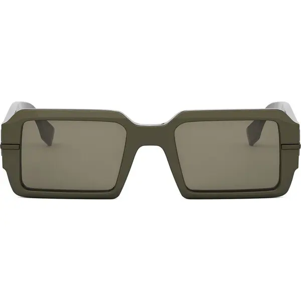 Fendi Graphy 52mm Geometric Sunglasses - Shiny Dark Green/green