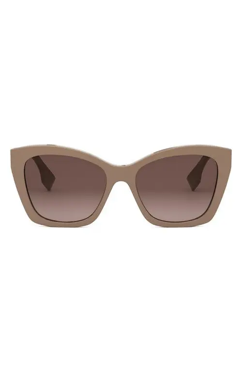 Fendi 55mm Gradient Square Sunglasses - Shiny Light Brown/gradient B