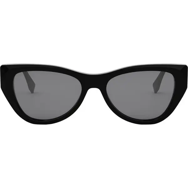 Fendi Diamonds 54mm Cat Eye Sunglasses - Shiny Black/smoke