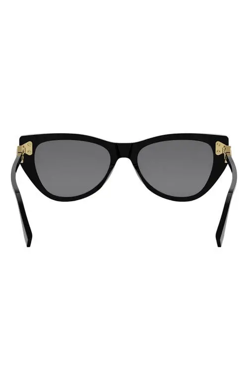 Fendi Diamonds 54mm Cat Eye Sunglasses - Shiny Black/smoke