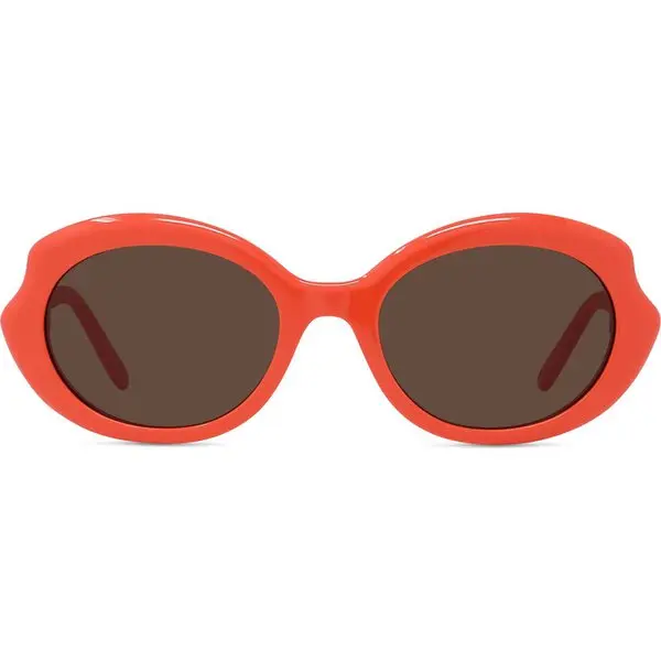 Loewe Thin Mini 54mm Oval Sunglasses - Shiny Orange/brown