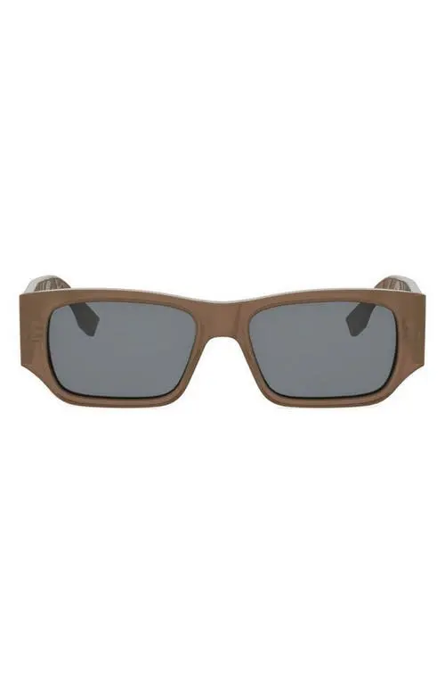 Fendi Ff Squared Rectangular Sunglasses - Light Brown/other/smoke