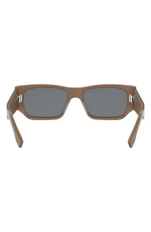 Fendi Ff Squared Rectangular Sunglasses - Light Brown/other/smoke