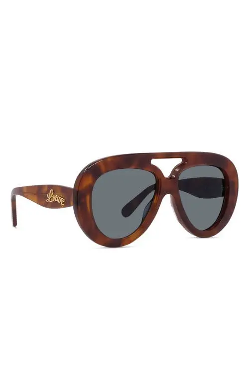 Loewe Curvy 55mm Gradient Pilot Sunglasses - Blonde Havana/blue