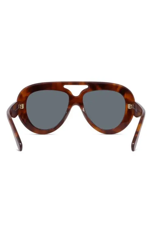 Loewe Curvy 55mm Gradient Pilot Sunglasses - Blonde Havana/blue