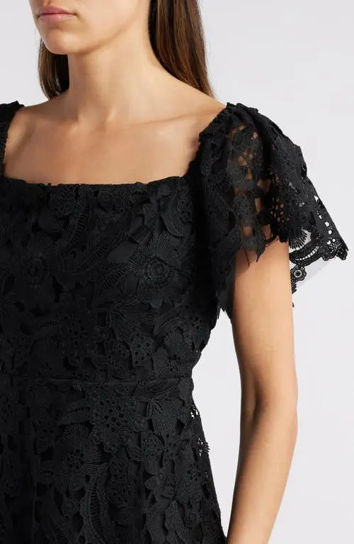Chelsea28 Flutter Sleeve Lace Mini Dress In Black - 45% Off | Editorialist