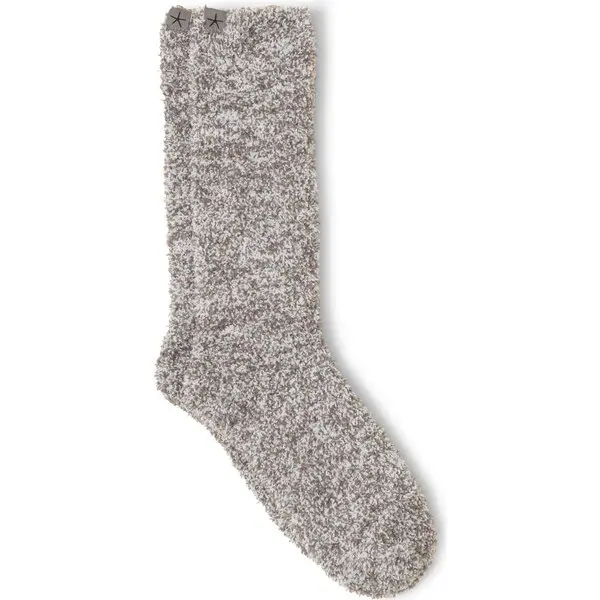 Barefoot Dreams Cozychic Heathered Crew Socks - Charcoal/white