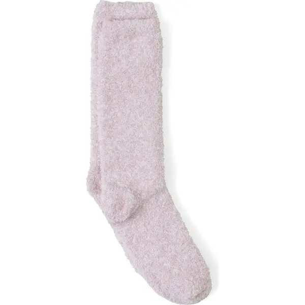 Barefoot Dreams Cozychic Heathered Crew Socks - He Dusty Rose-white