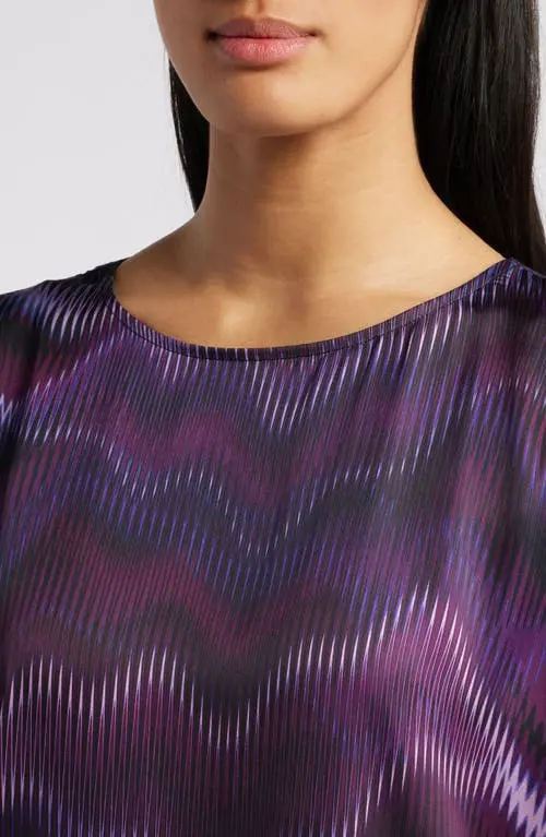 Anne Klein Abstract Print Short Sleeve Top
