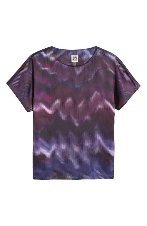 Anne Klein Abstract Print Short Sleeve Top