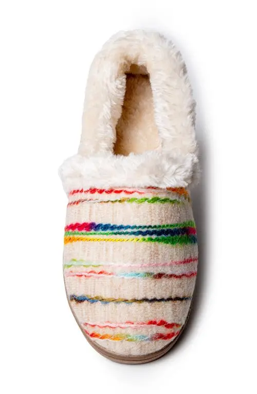 Minnetonka Dina Faux Fur Lined Slipper - Cream Multi