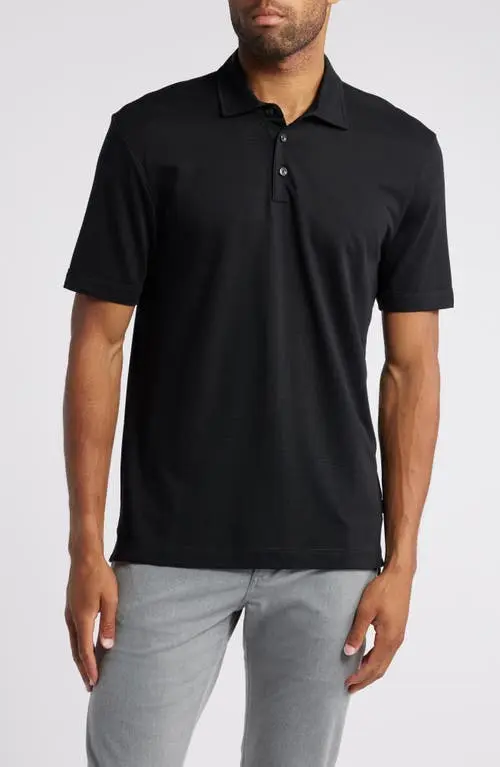 BOSS Press Lyocell & Cotton Polo - Black