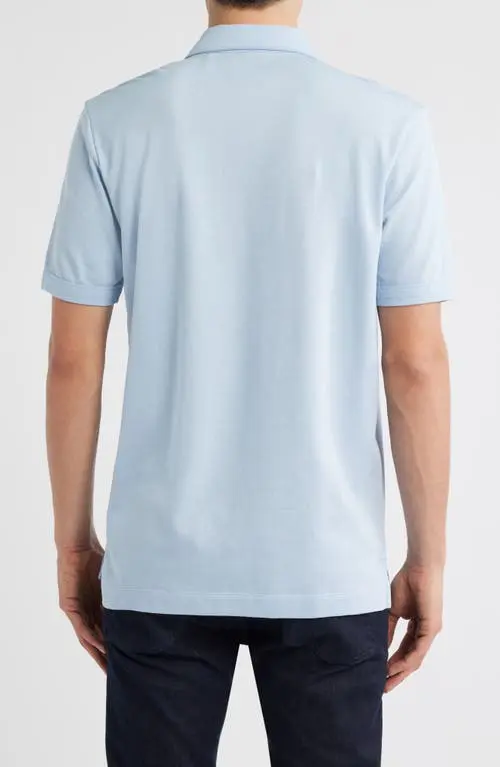 BOSS Press Lyocell & Cotton Polo - Light Blue
