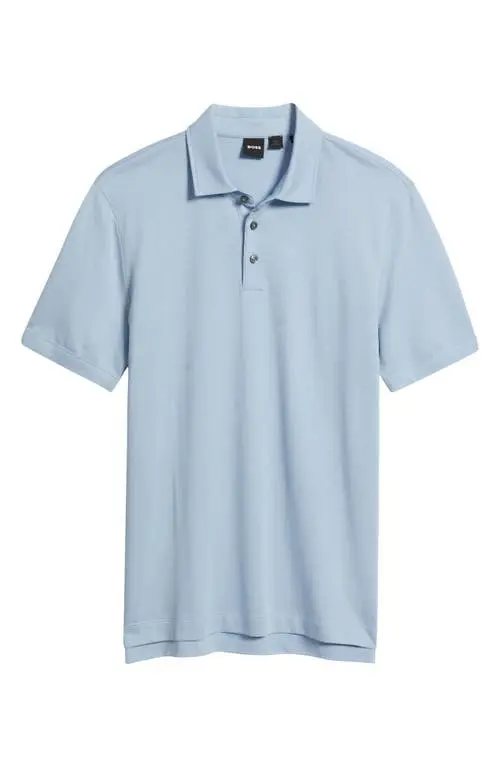 BOSS Press Lyocell & Cotton Polo - Light Blue