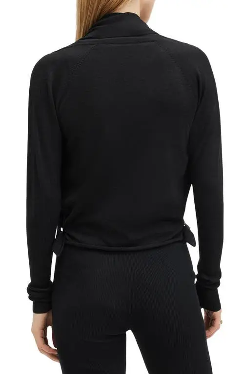 ALLSAINTS Wasson Pirate Wrap Merino Wool Cardigan - Black