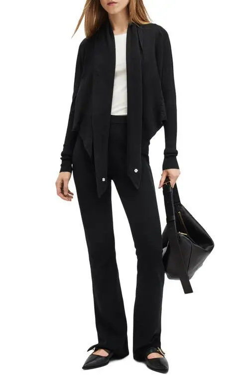 ALLSAINTS Wasson Pirate Wrap Merino Wool Cardigan - Black