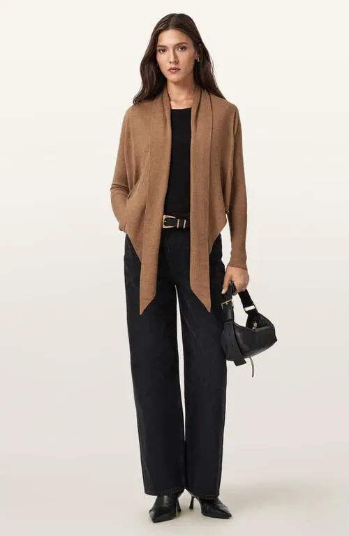 ALLSAINTS Wasson Pirate Wrap Merino Wool Cardigan - Camel Brown