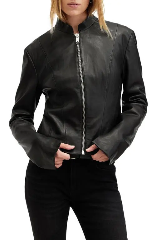 ALLSAINTS Sadler Leather Jacket - Black