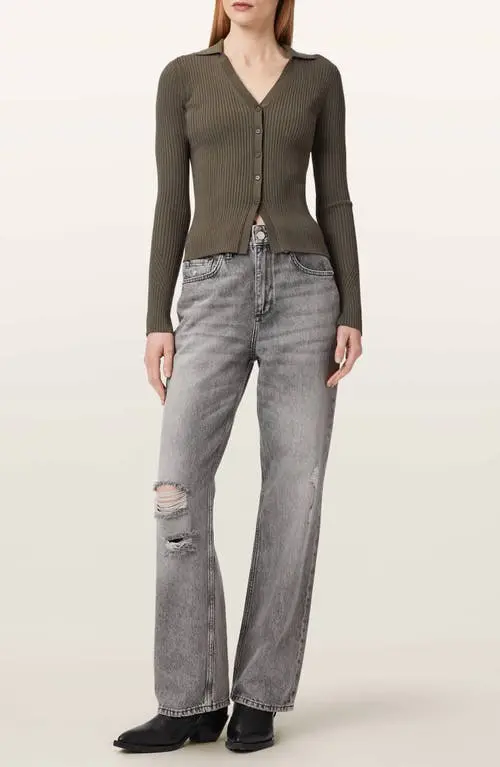 ALLSAINTS Cruz Ribbed Cardigan - Forest Green