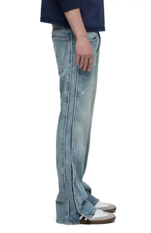 Hudson Jeans Walker Track Distressed Flare Jeans - Sequoia