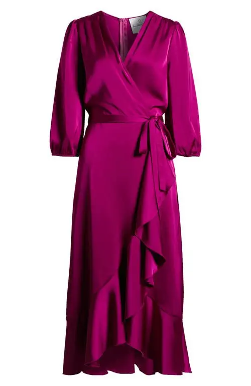 Sam Edelman Faux Wrap Satin Maxi Dress