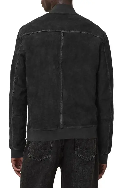 ALLSAINTS Kemble Suede Bomber Jacket - Black
