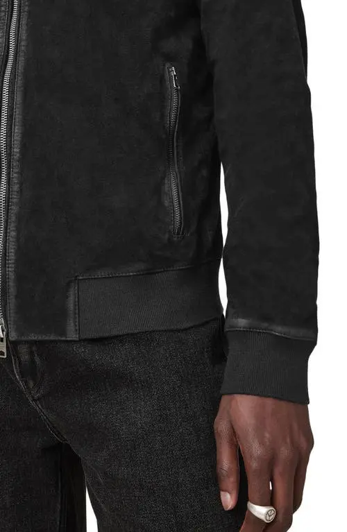 ALLSAINTS Kemble Suede Bomber Jacket - Black