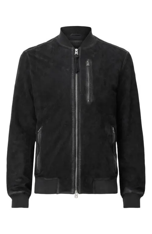 ALLSAINTS Kemble Suede Bomber Jacket - Black