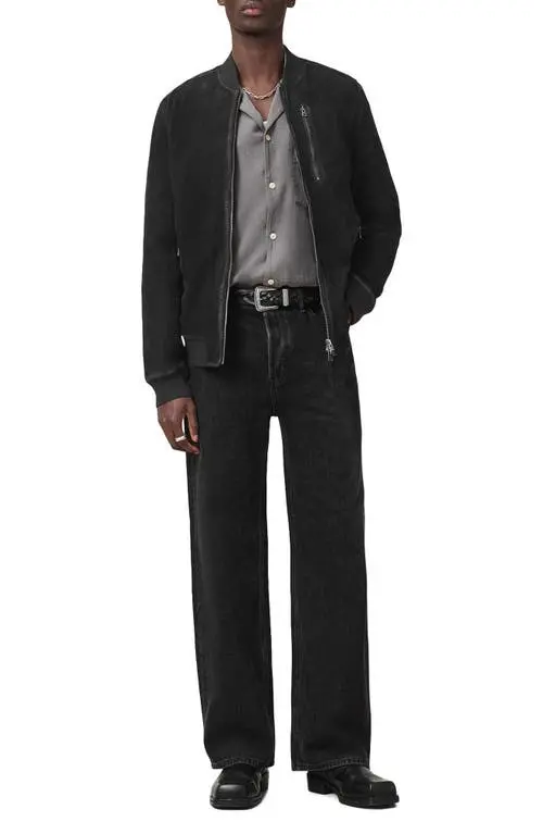 ALLSAINTS Kemble Suede Bomber Jacket - Black