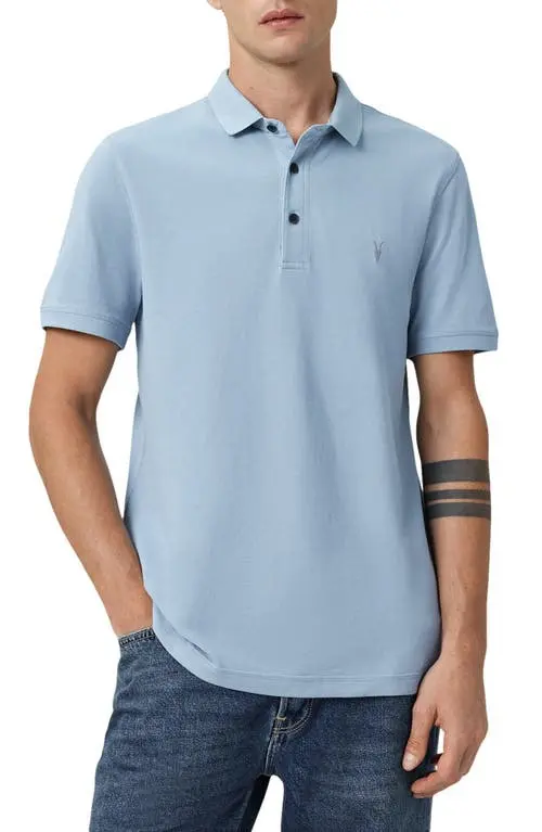 ALLSAINTS Reform Cotton Piqué Polo - Spinel Blue