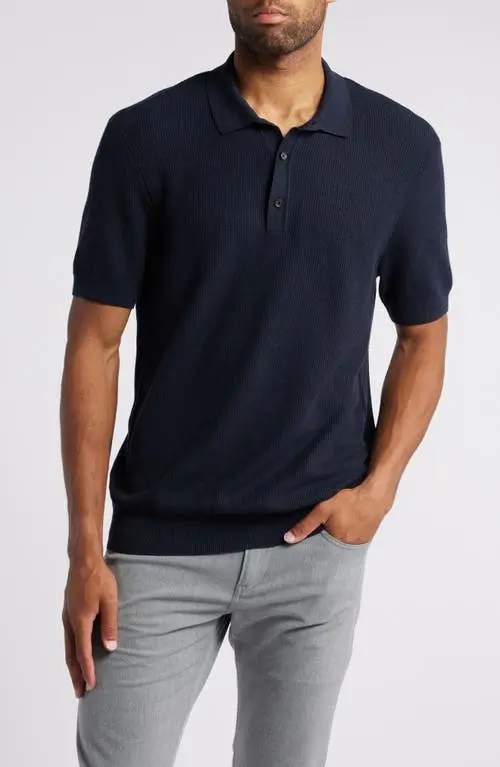 BOSS Daremo Cotton Blend Polo Sweater - Dark Blue
