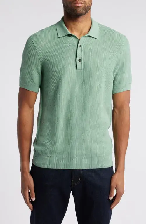BOSS Daremo Cotton Blend Polo Sweater - Open Green