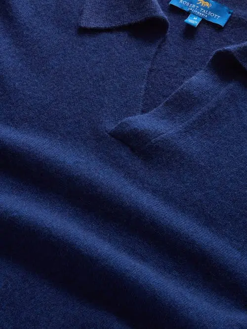 Robert Talbott Parsons Johnny Collar Cashmere Sweater - Ink