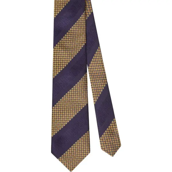 Robert Talbott Repp Necktie - Yellow
