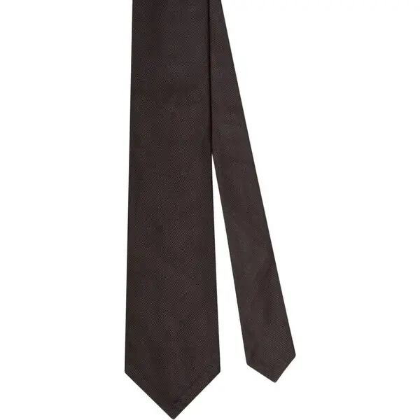 Robert Talbott Newman 7 Fold Solid Silk Necktie - Black