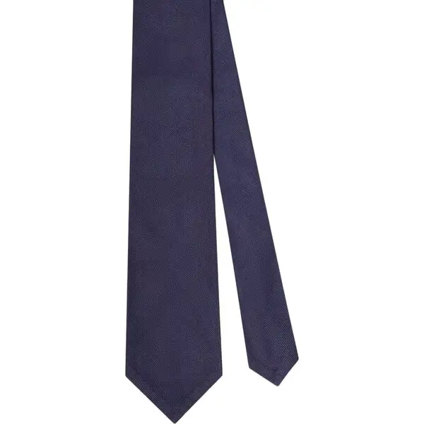 Robert Talbott Newman 7 Fold Solid Silk Necktie - Navy