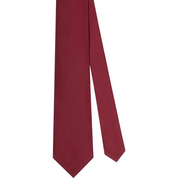 Robert Talbott Newman 7 Fold Solid Silk Necktie - Red