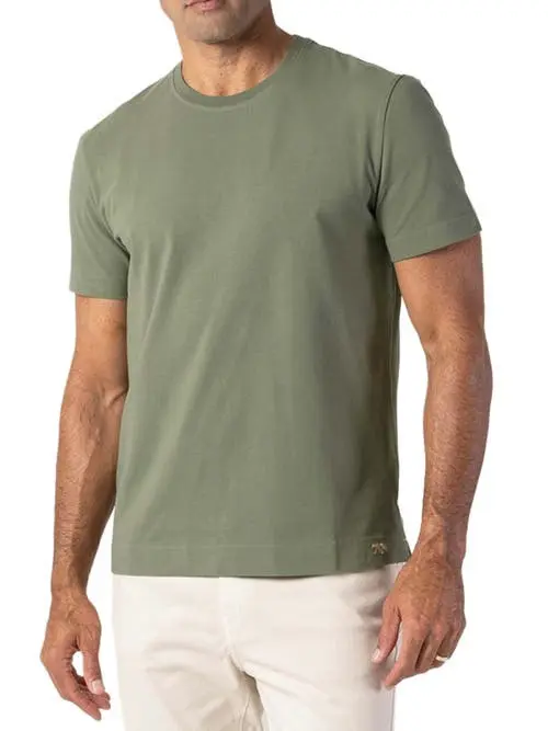 Robert Talbott Dean Stretch Jersey Tee - Olive
