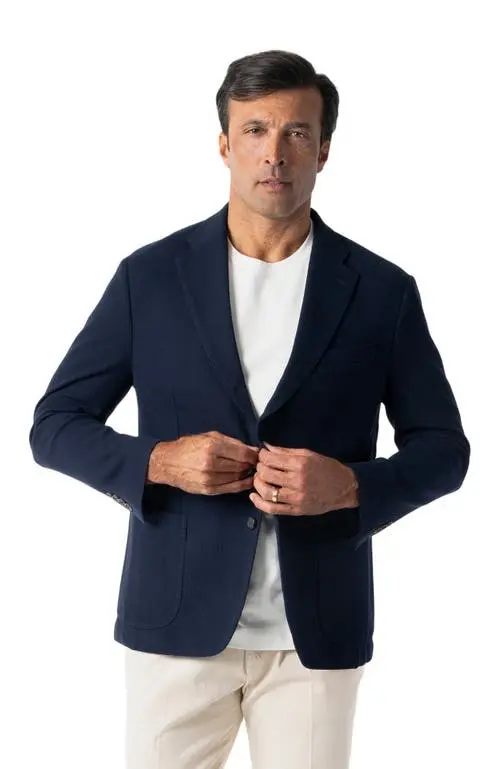 Robert Talbott Wright Knit Blazer - Navy