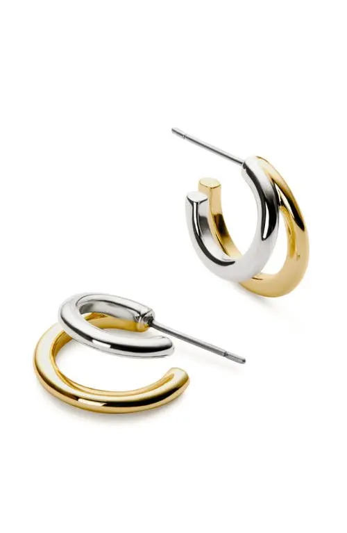 ANA LUISA Double Hoop Earrings - Two Tone