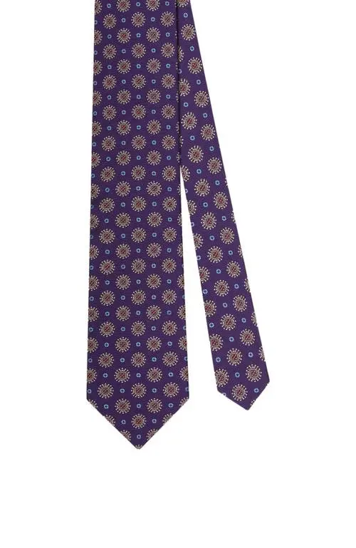 Robert Talbott Floral Jacquard Necktie - Purple