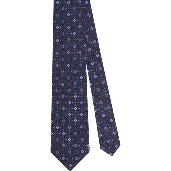 Robert Talbott Printed Necktie - Navy