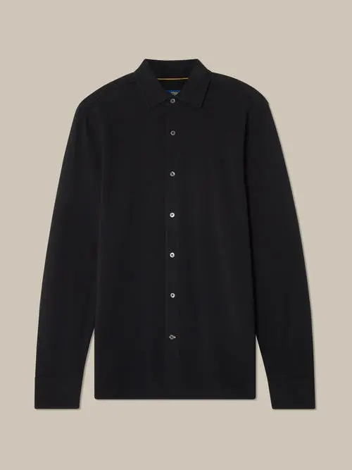 Robert Talbott Foster Long Sleeve Knit Shirt - Black